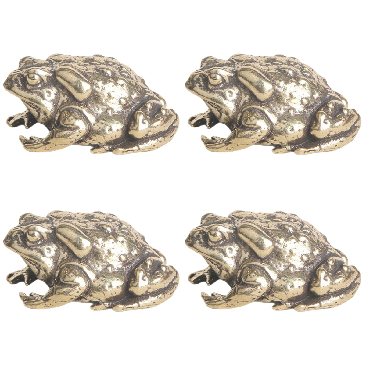 4 Pieces Brass Toad Home Decor Gifts Luck Toad Statue Wealth Frog ...