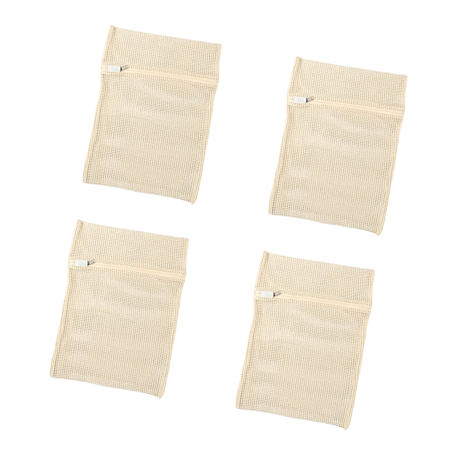 4 Pieces Breathable Cotton Washing Bags Reinforced Stitching Delicates ...