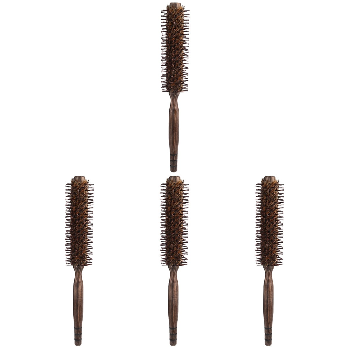 4 Pieces Bristle Roller Comb Hair Brushes Solid Wood Curls Soft Boar ...