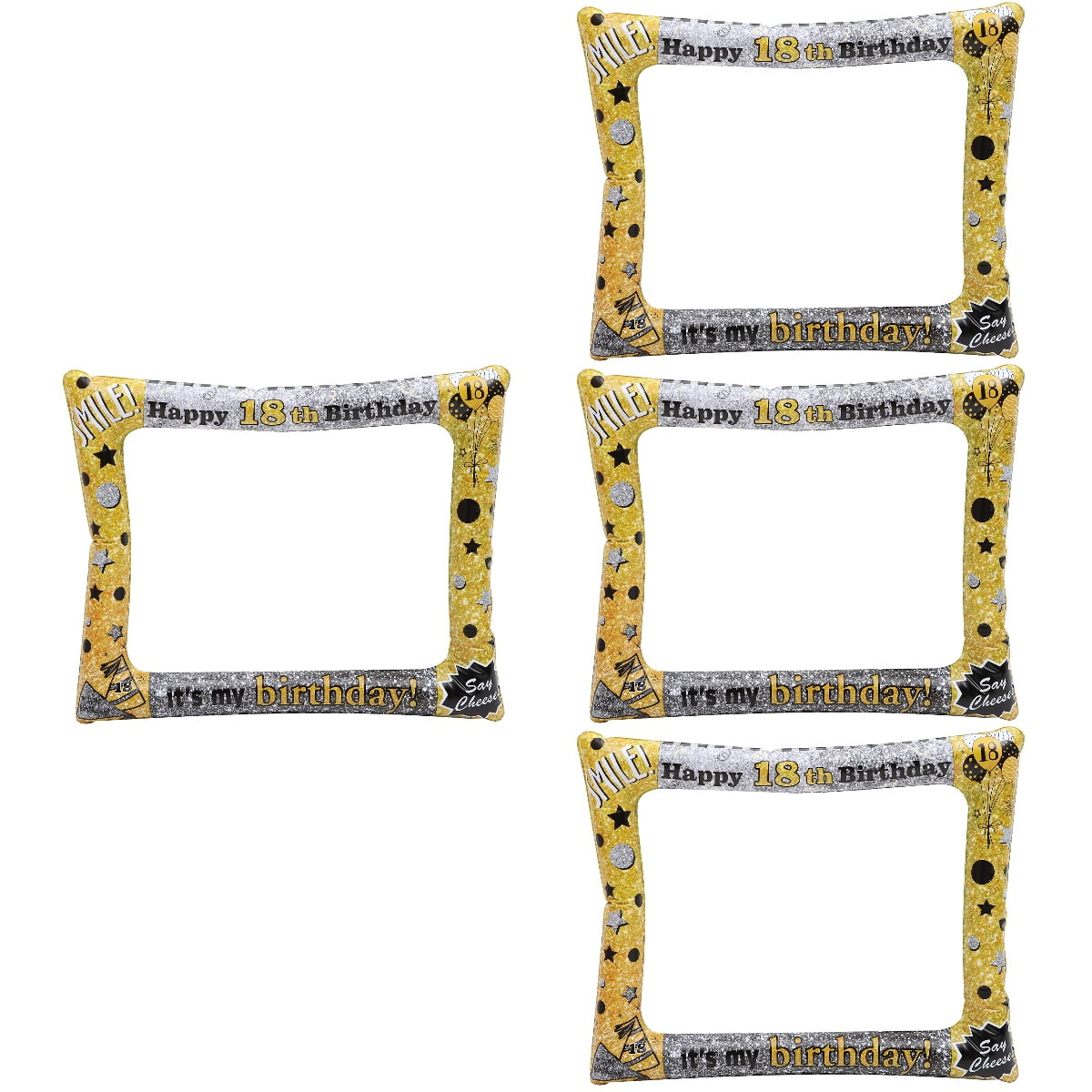 4 Pieces Bucket Birthday Inflatable Photo Frame PVC Photo Frame Man ...