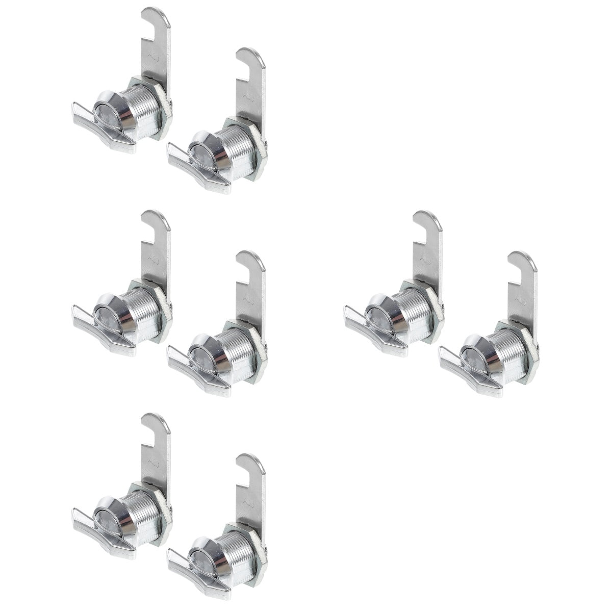 4 Pieces Cam Lock Heavy Duty Door Lockbox Display Case Silver