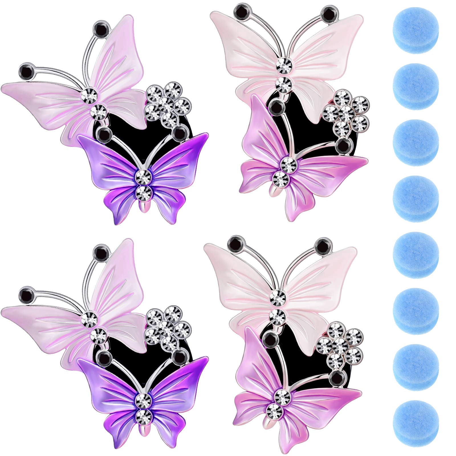 4 Pieces Car Aromatherapy GP27 Vent Clips Dual Butterfly Car Air Vent ...