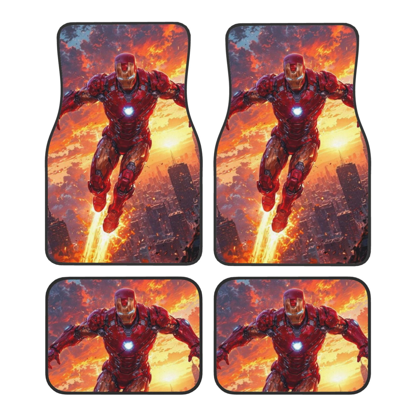 4 Pieces Car Floor Mat Set Iron Man Protection Full Sets Universal Fit ...
