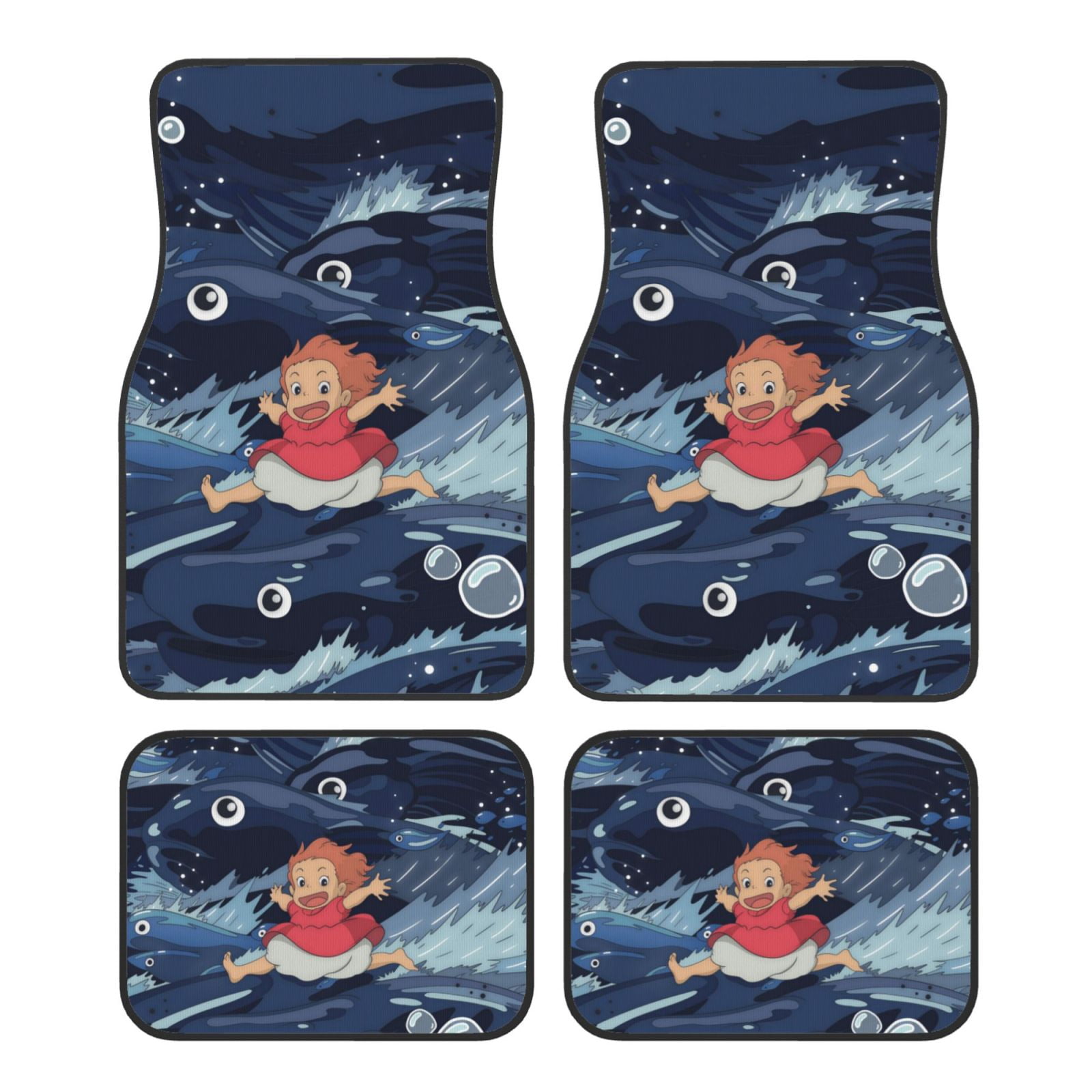 4 Pieces Car Floor Mat Set Ponyo Protection Full Sets Universal Fit for ...