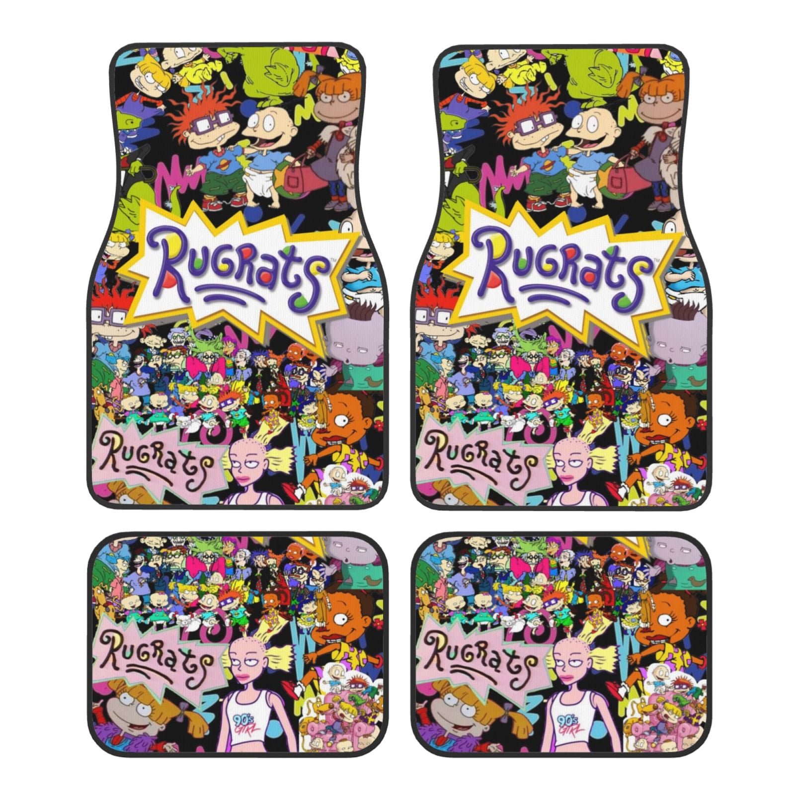 4 Pieces Car Floor Mat Set Rugrats Protection Full Sets Universal Fit ...
