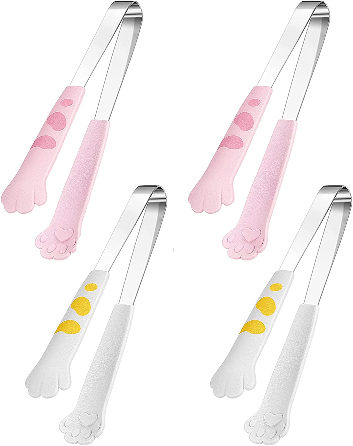 4 Pieces Cat Paw Shaped Silicone Mini Tongs, Cute Cats Small Serving ...