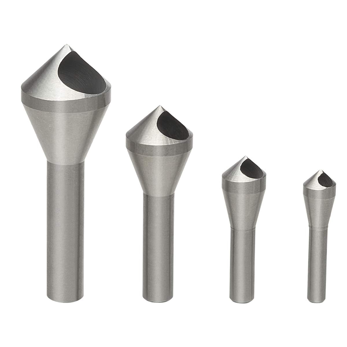 4 Pieces Chamfer Deburring Drill Bit Set 90 Degree High Speed Steel Countersink Drill Bits With ...