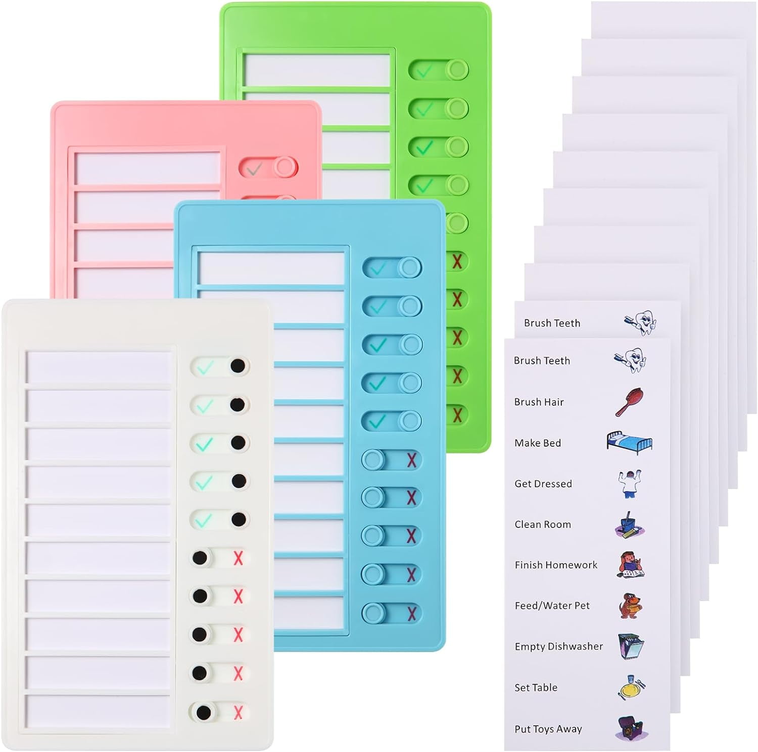 4 Pieces Chores Chart for Kids Chore Chart, Sliding Routine Chart to Do ...