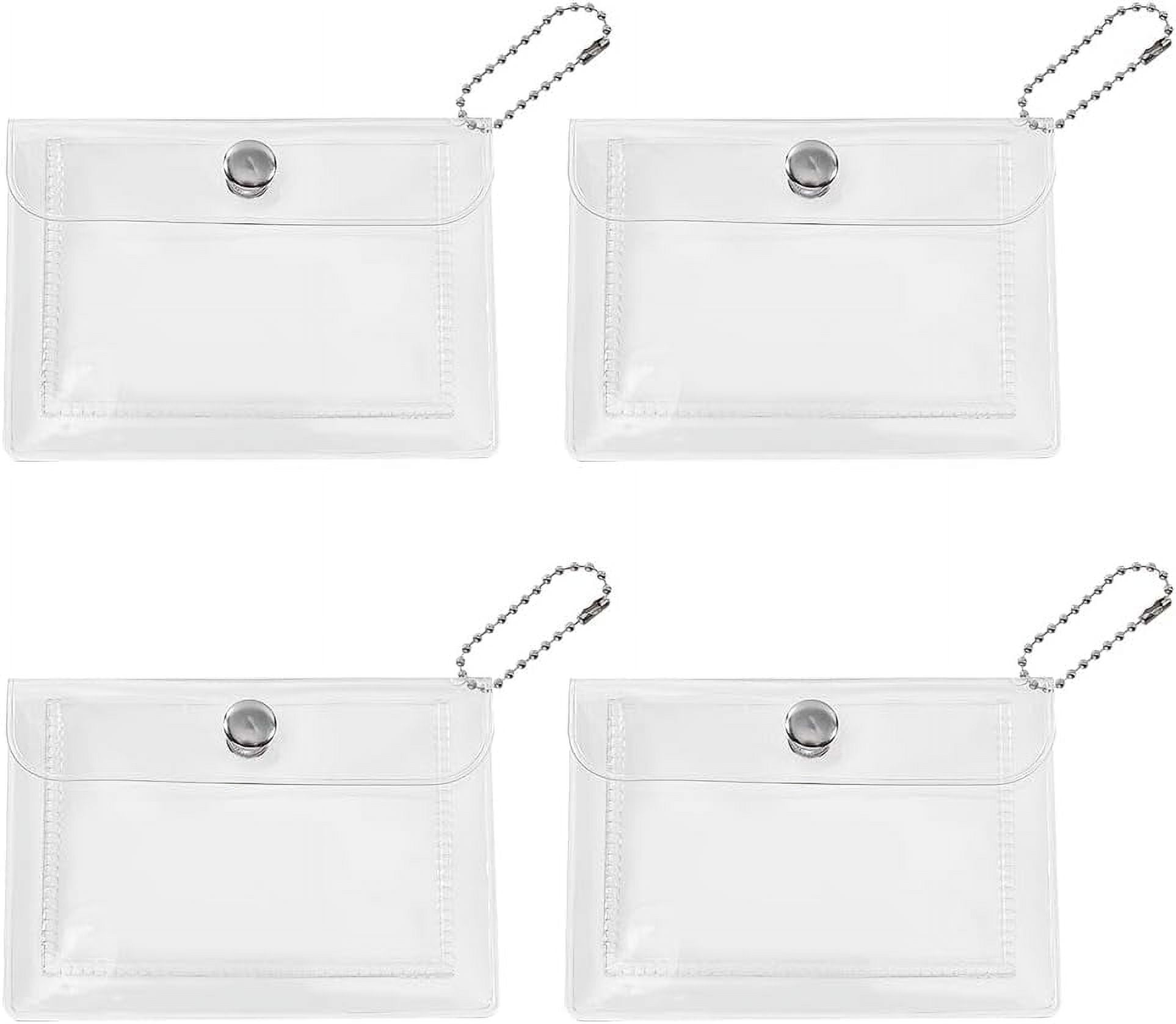 4 Pieces Clear Coin Wallet Transparent PVC Card Holder Universal Mini ...