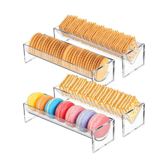 4 Pieces Clear Cracker Tray for Serving Rectangular Cracker Holder ...