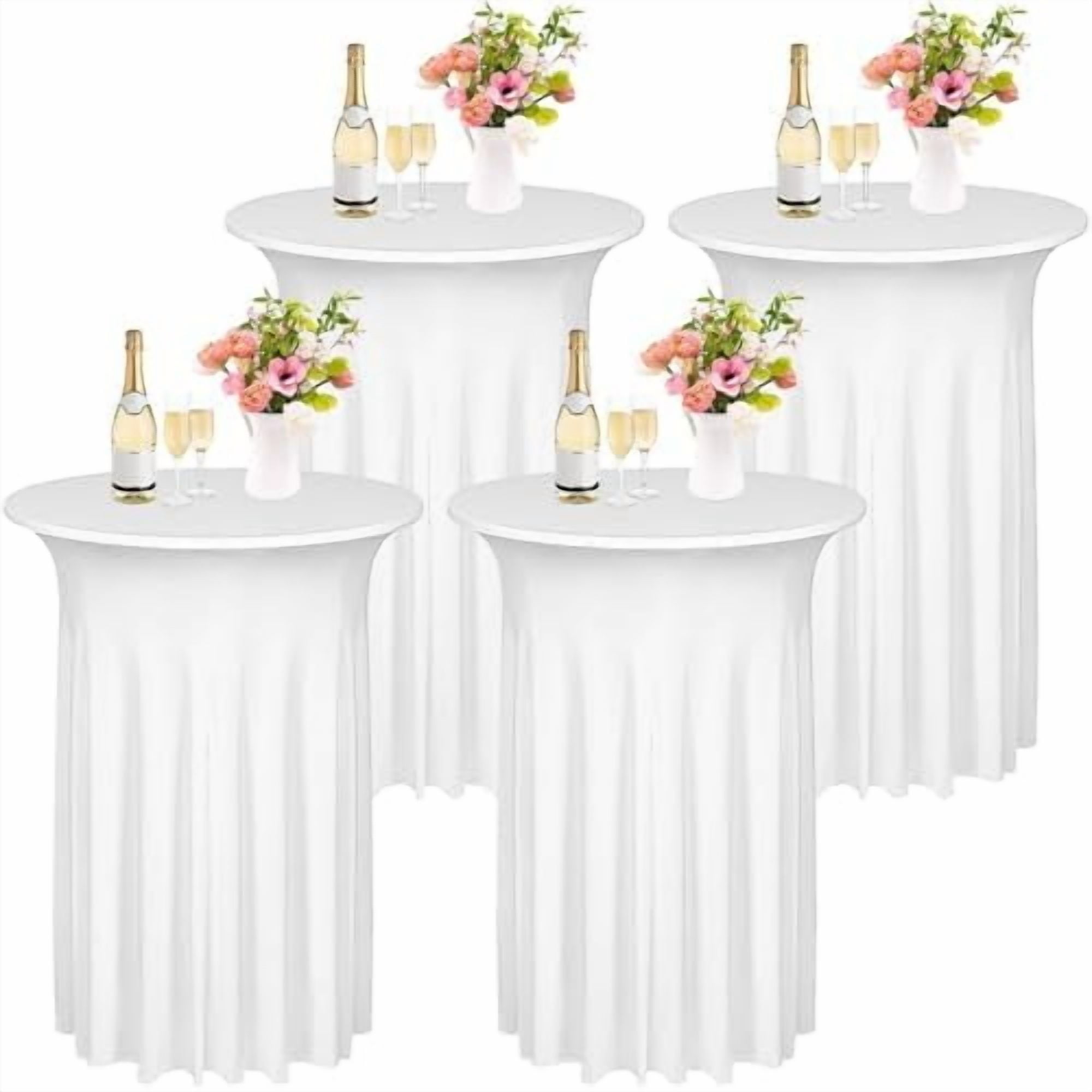 4 Pieces Cocktail Table Skirt Round Cocktail Table Covers 32 x 43 Inch ...