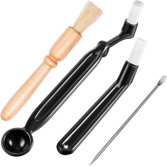 4 Pieces Coffee Machine Cleaning Set Include Wooden Coffee Grinder ...