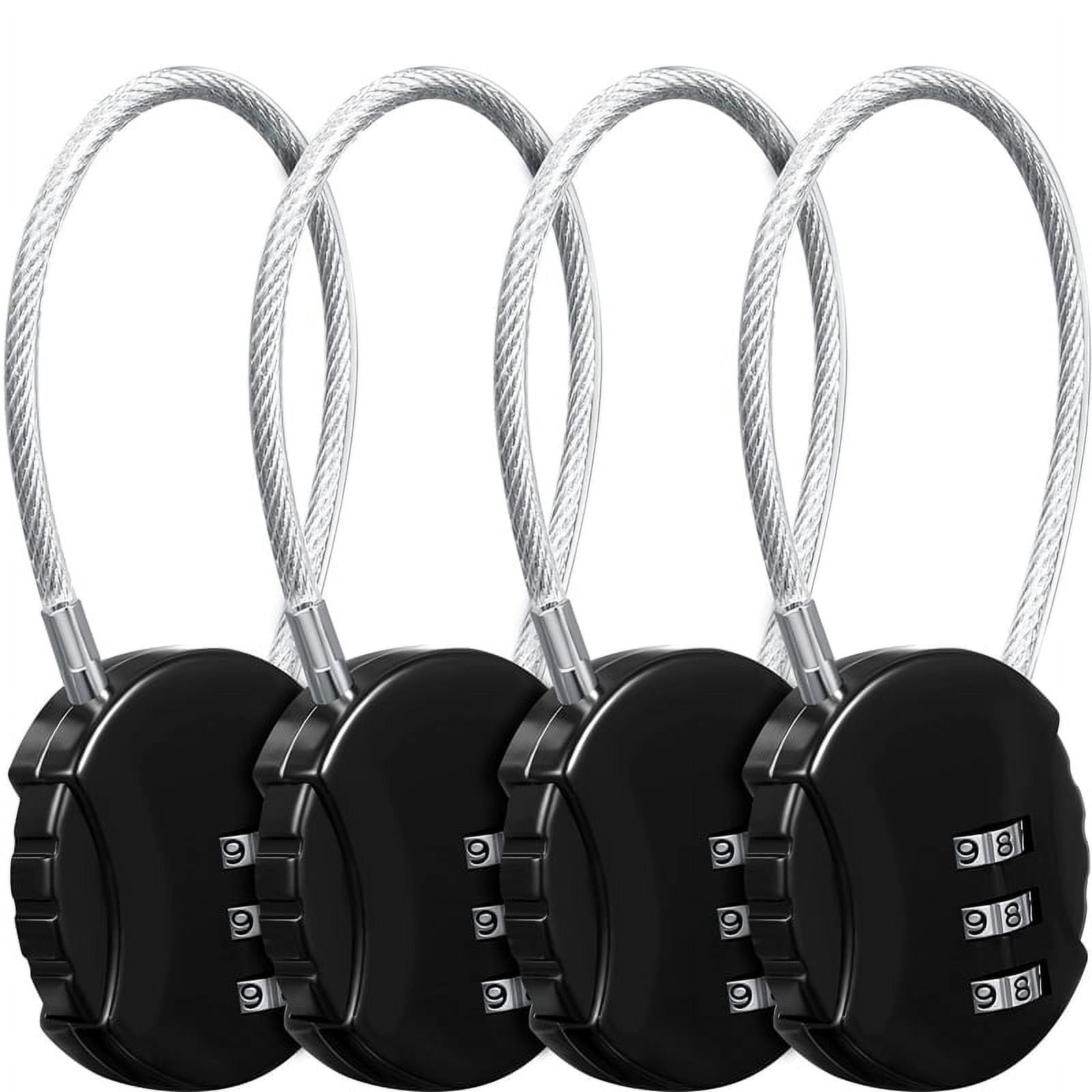 4 Pieces Combination Lock 3 Digit Outdoor Waterproof Padlock for School ...