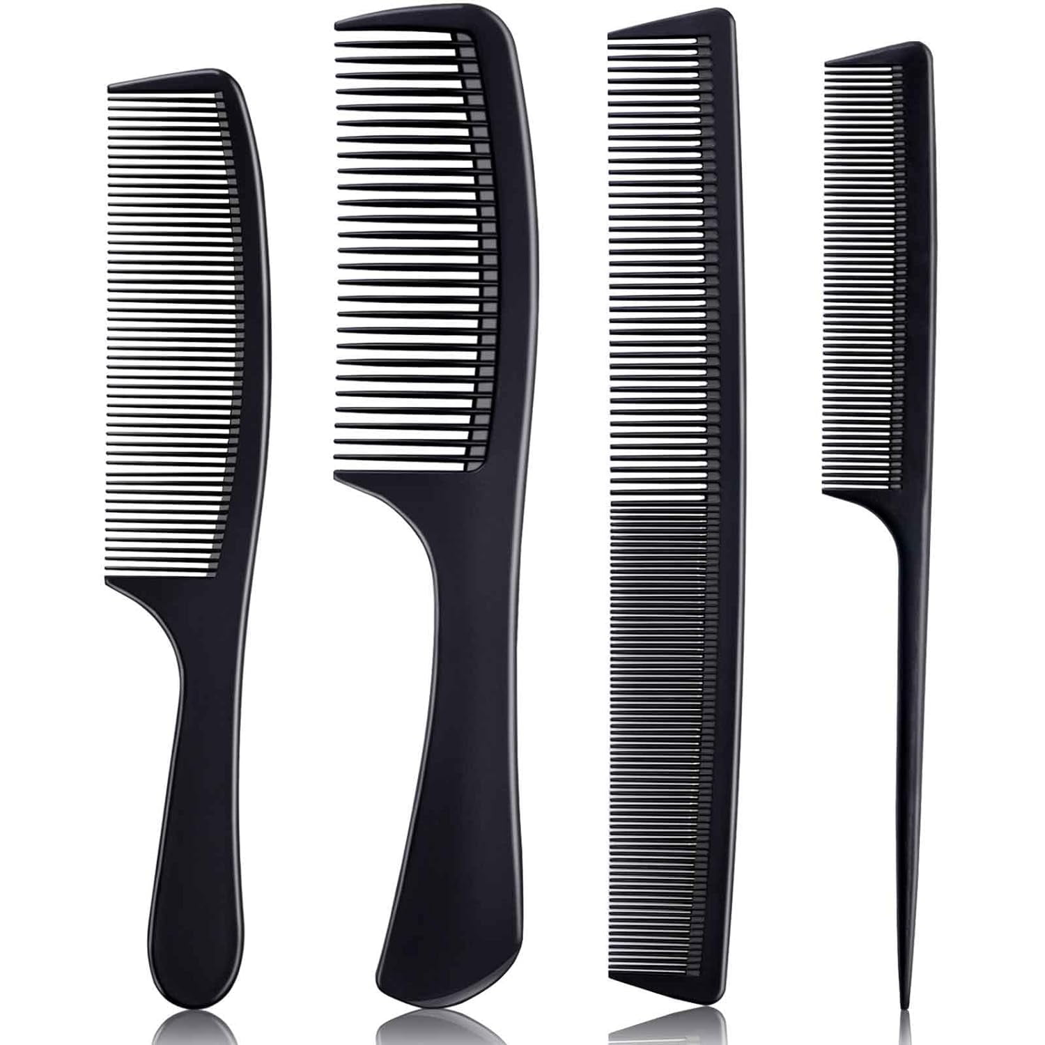 4 Pieces Combs for Women and Man, Premium Black Carbon Fiber Hair Comb ...