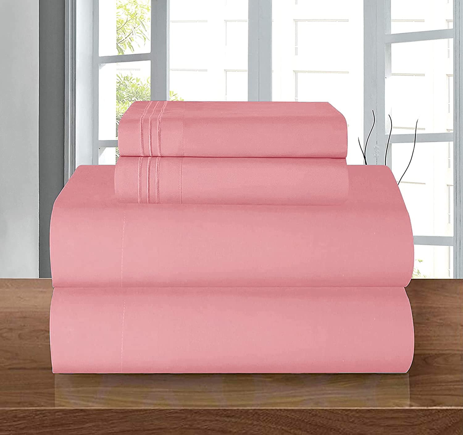 4 Pieces Comfy Breathable & Cooling Sheets Set Sheet set, Full, Dusty ...