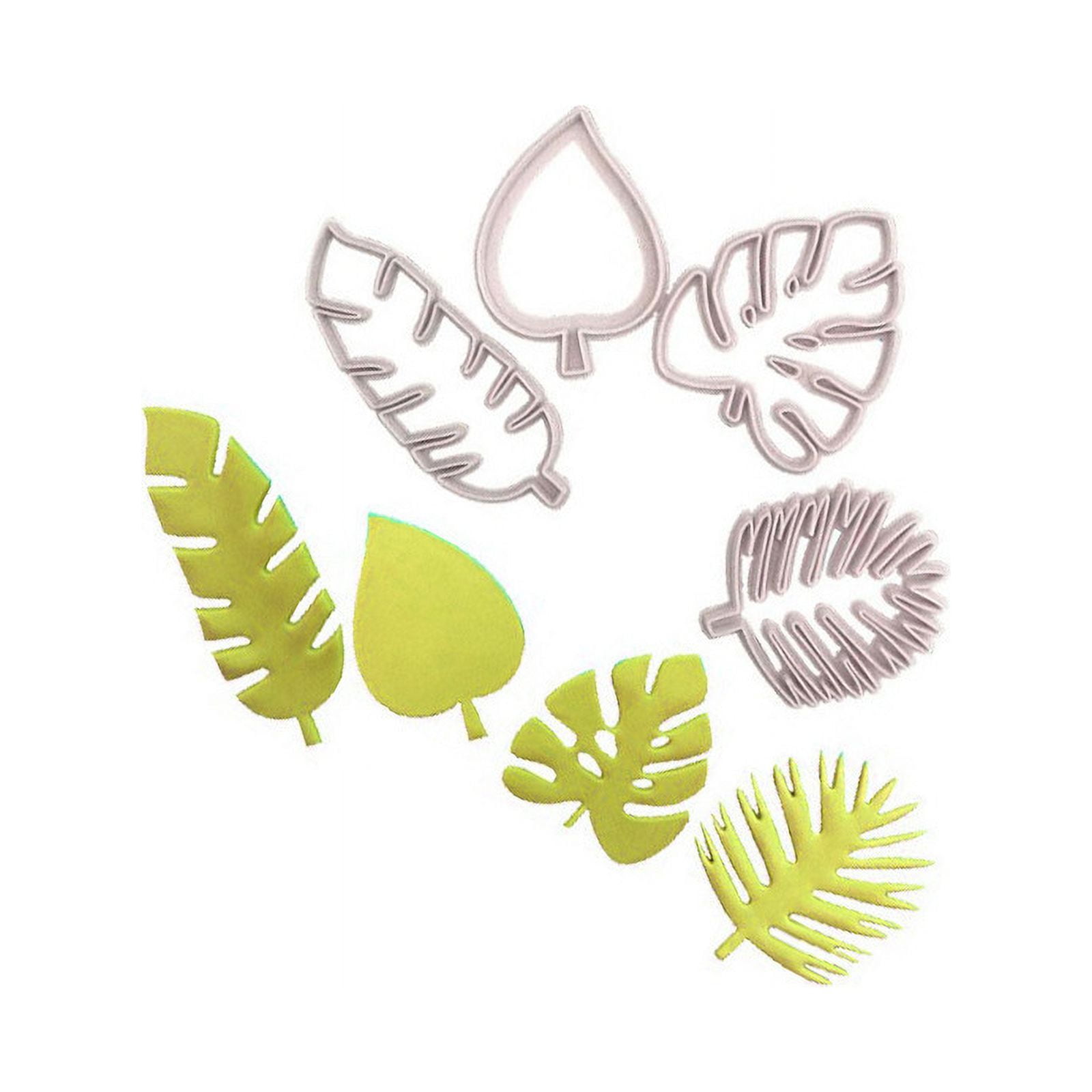 (4 Pieces)Cookie Cutter - Plastic Fern Leaf Cookie Cutter Tool - Round ...