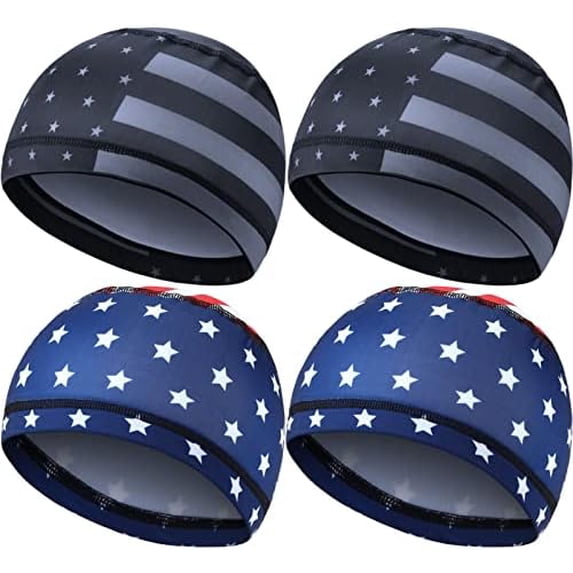 4 Pieces Cooling Skull Cap Helmet Liner Sweat Wicking Running Beanie ...