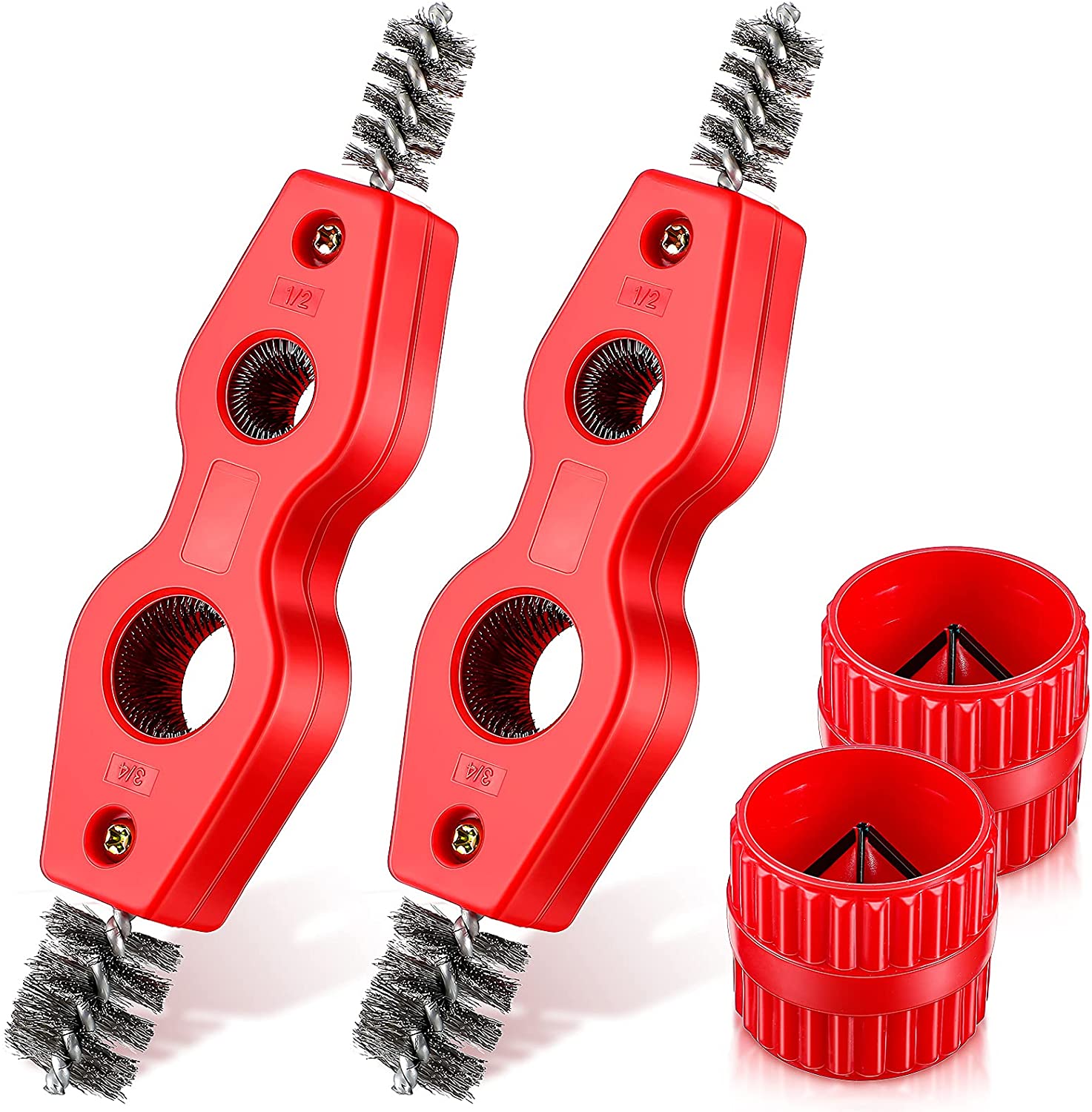 4 Pieces Copper Pipe Cleaner and Reamer Set, Include 2 Pieces Copper ...