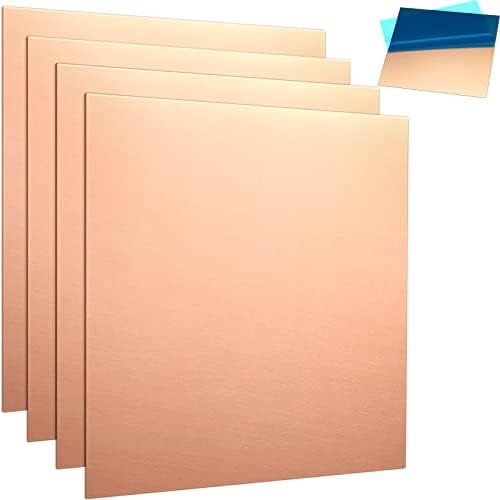 4 Pieces Copper Sheets Plates Metal for Crafts 12 x 12 inch 24 Gauge 0 ...