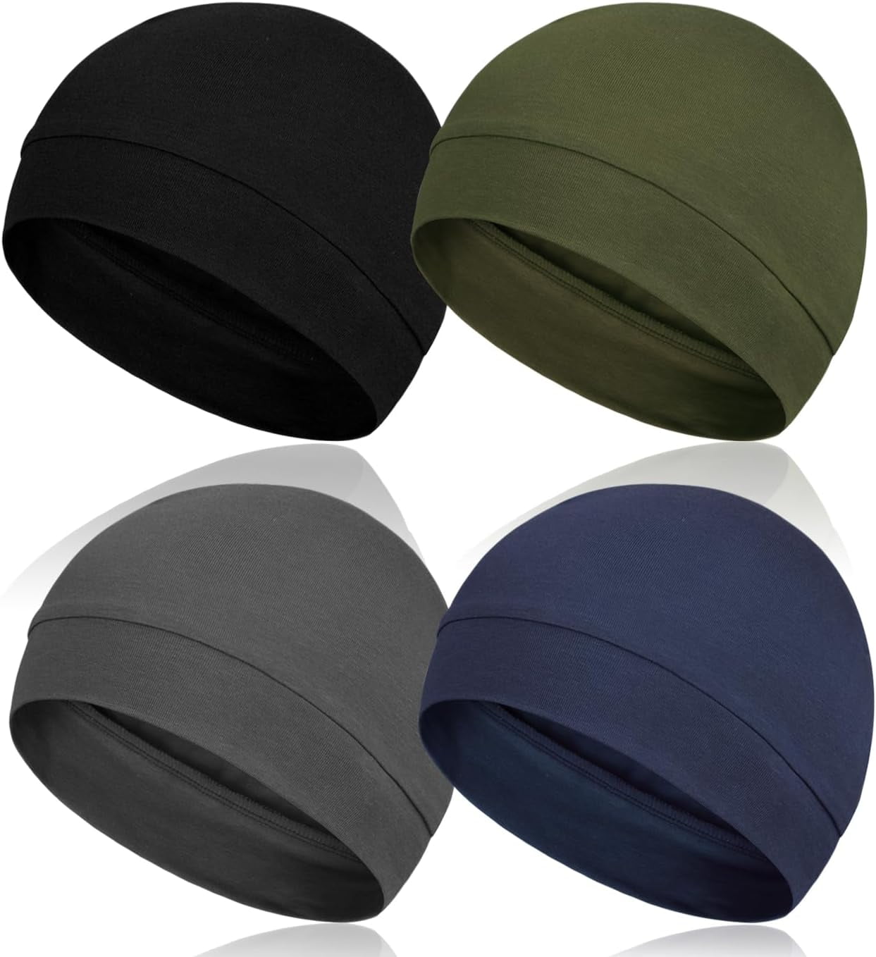 4 Pieces Cotton Skull Caps for Men, Lightweight Breathable Skull Beanie ...