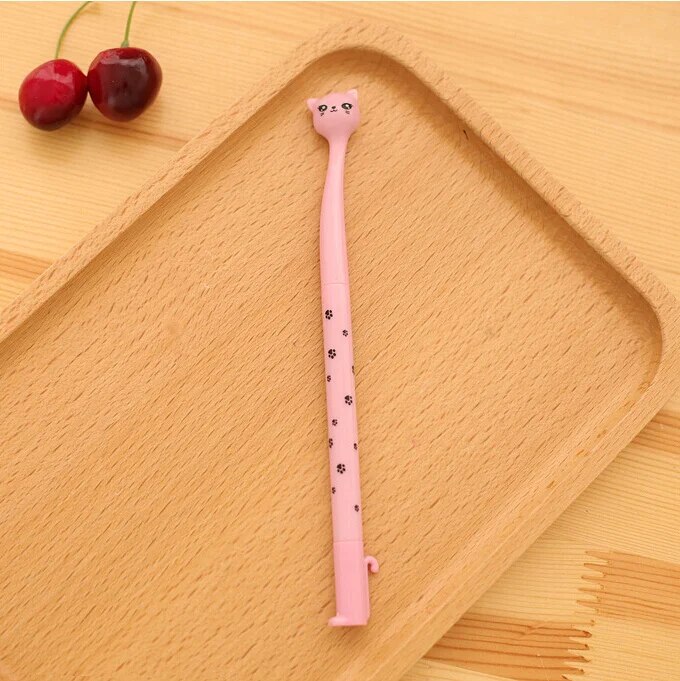 4 Pieces Creative Cute Cat Handles Gel Pens Stationery B Black ...