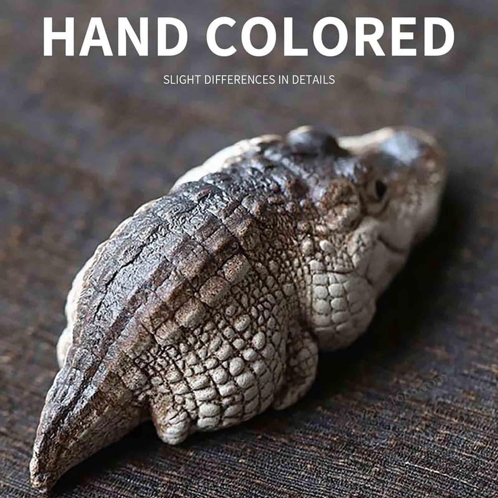 4 Pieces Crocodile Tea Pet Figurines, Handmade Cute Mini Statues for ...