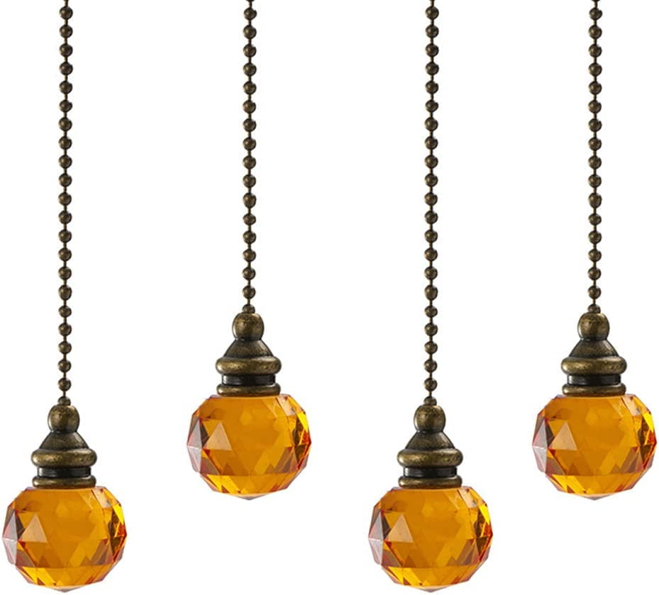 4 Pieces Crystal Ceiling Fan Pull Chain Rainbow Fan Pull Chain ...