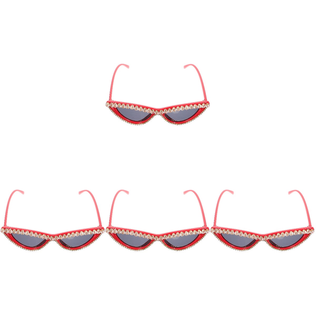 4 Pieces Diamond- Triangle Cat-eye Sunglasses Decoration Miss - Walmart.com