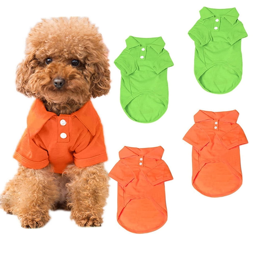 4 Pieces Dog Shirts Collared Polo T-Shirts for Small Medium Dogs Cats ...