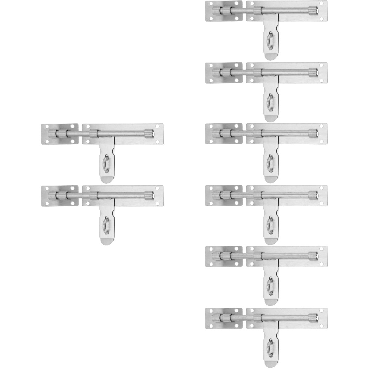 4 Pieces Door Safety Latch Stainless Latches Lockers Kit Sliding Silver ...