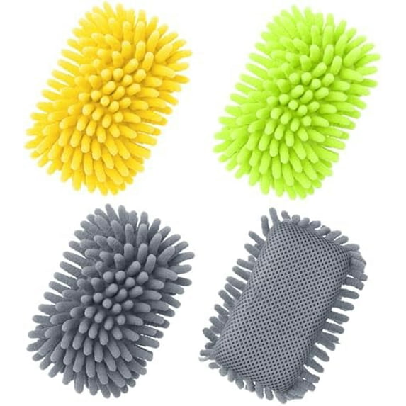 4 Pieces Dry Erase Eraser Microfiber Shag Washable Whiteboard Eraser ...