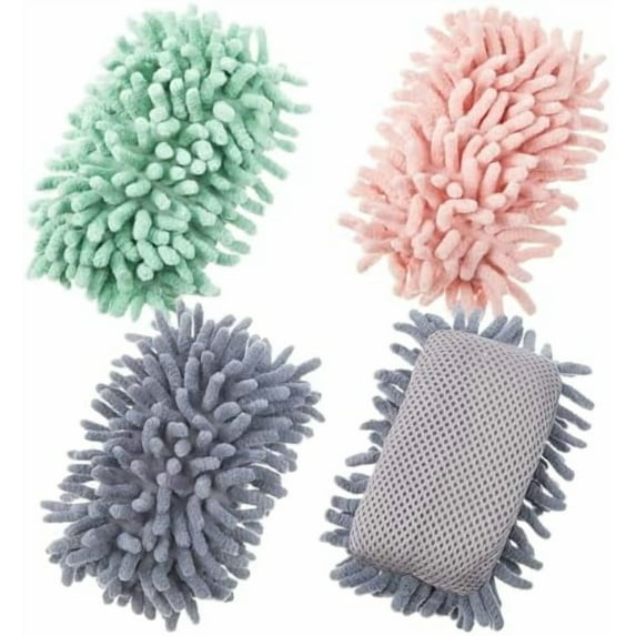 4 Pieces Dry Erase Eraser Microfiber Shag Washable Whiteboard Eraser ...