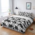 4 Pieces Duvet Cover Queen Bedding Sets Summer Palm Tree Seamless for ...