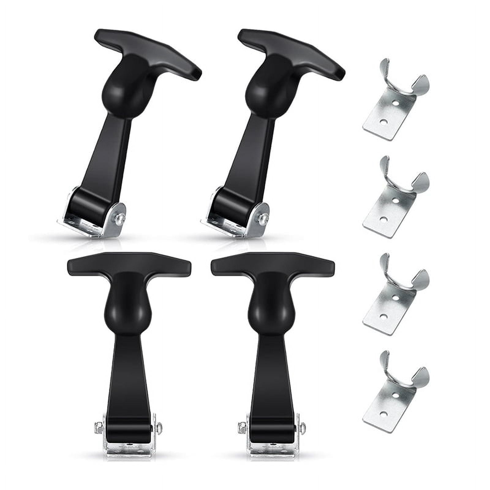 4 Pieces Elastic Stainless Steel Rubber Hood Catch Flexible T-Handle ...