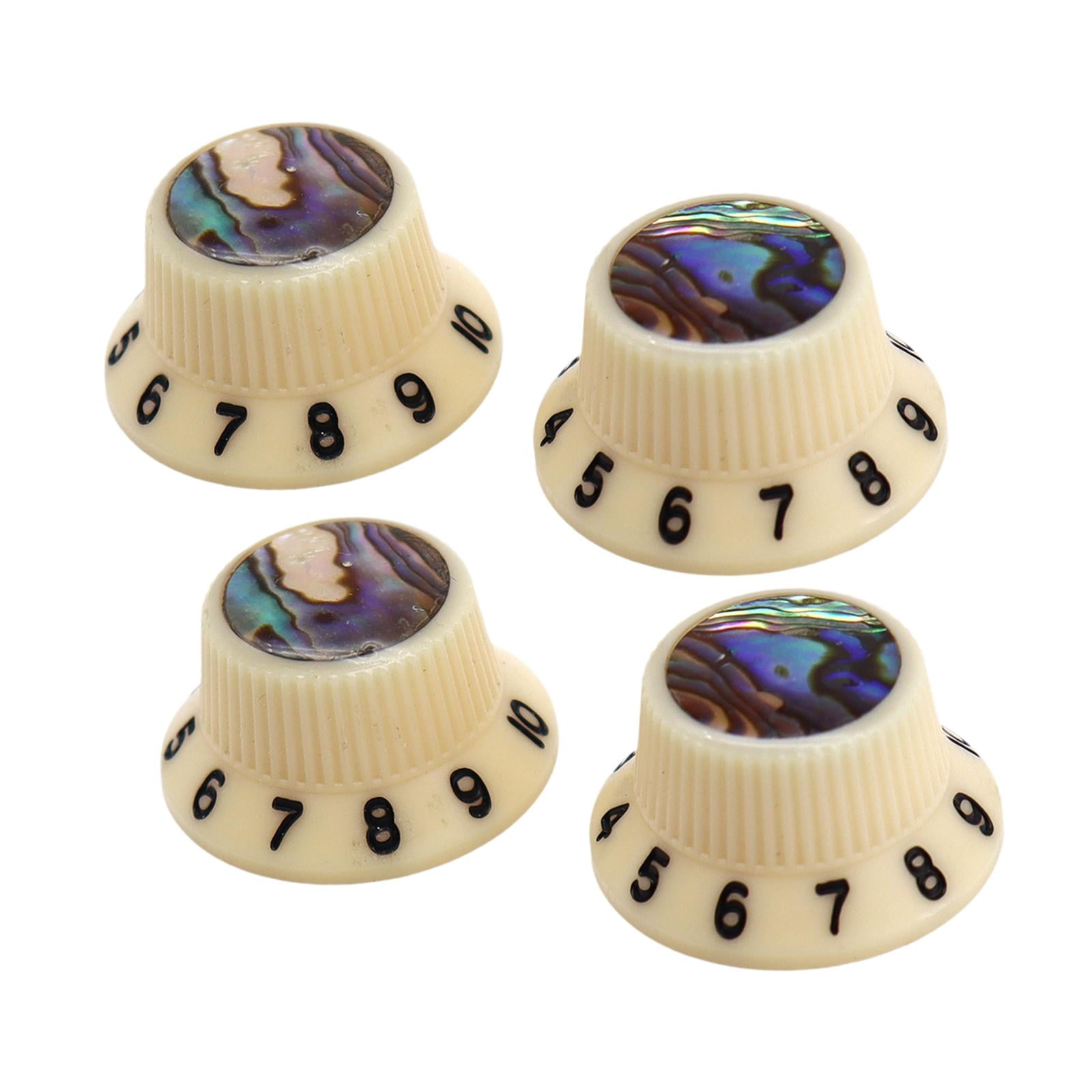 4 Pieces Electric Guitar Knobs Speed Control Abalone Hat Cap for Bass ...