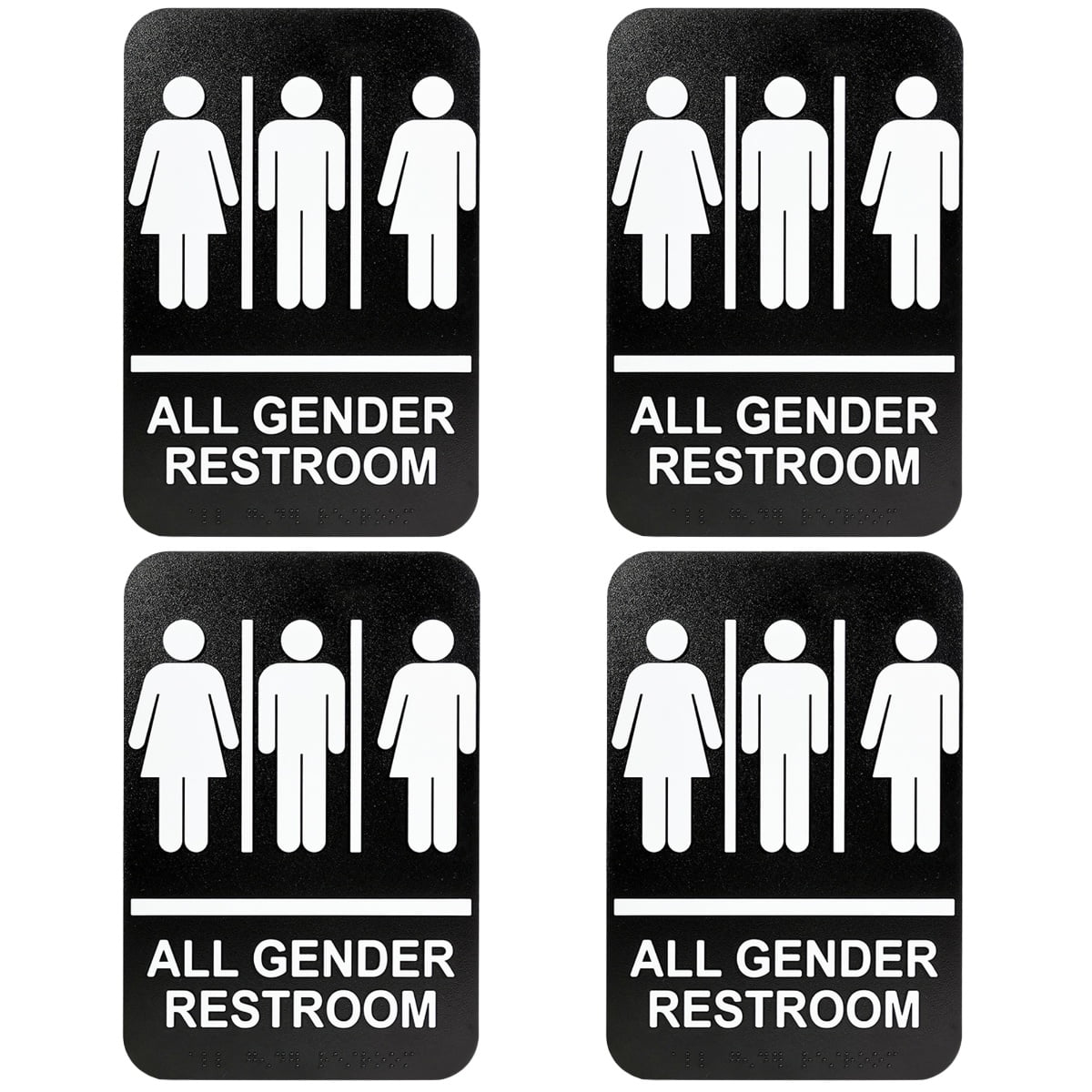 4 Pieces Emblems Ladies Bathroom Sign Signage The Men and Women ...