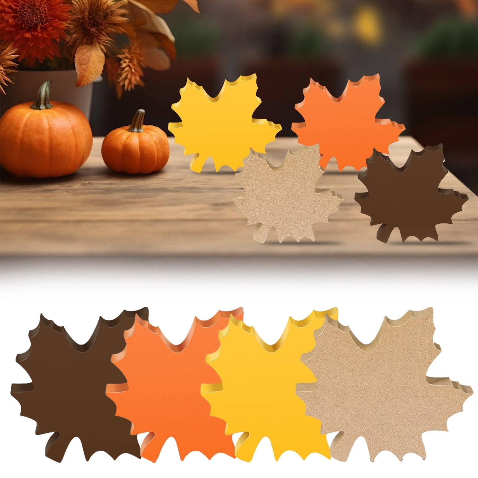 4 Pieces Fall Tray Decor Fall Maple Table Wooden Sign Thanksgiving ...