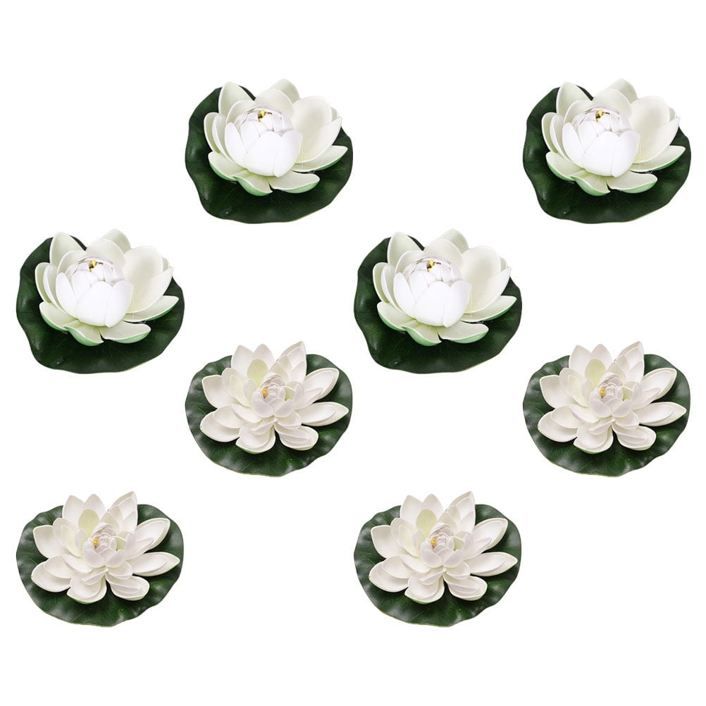4 Pieces Floating Pool Fountain Pond Artificial Lotus Decorations ...