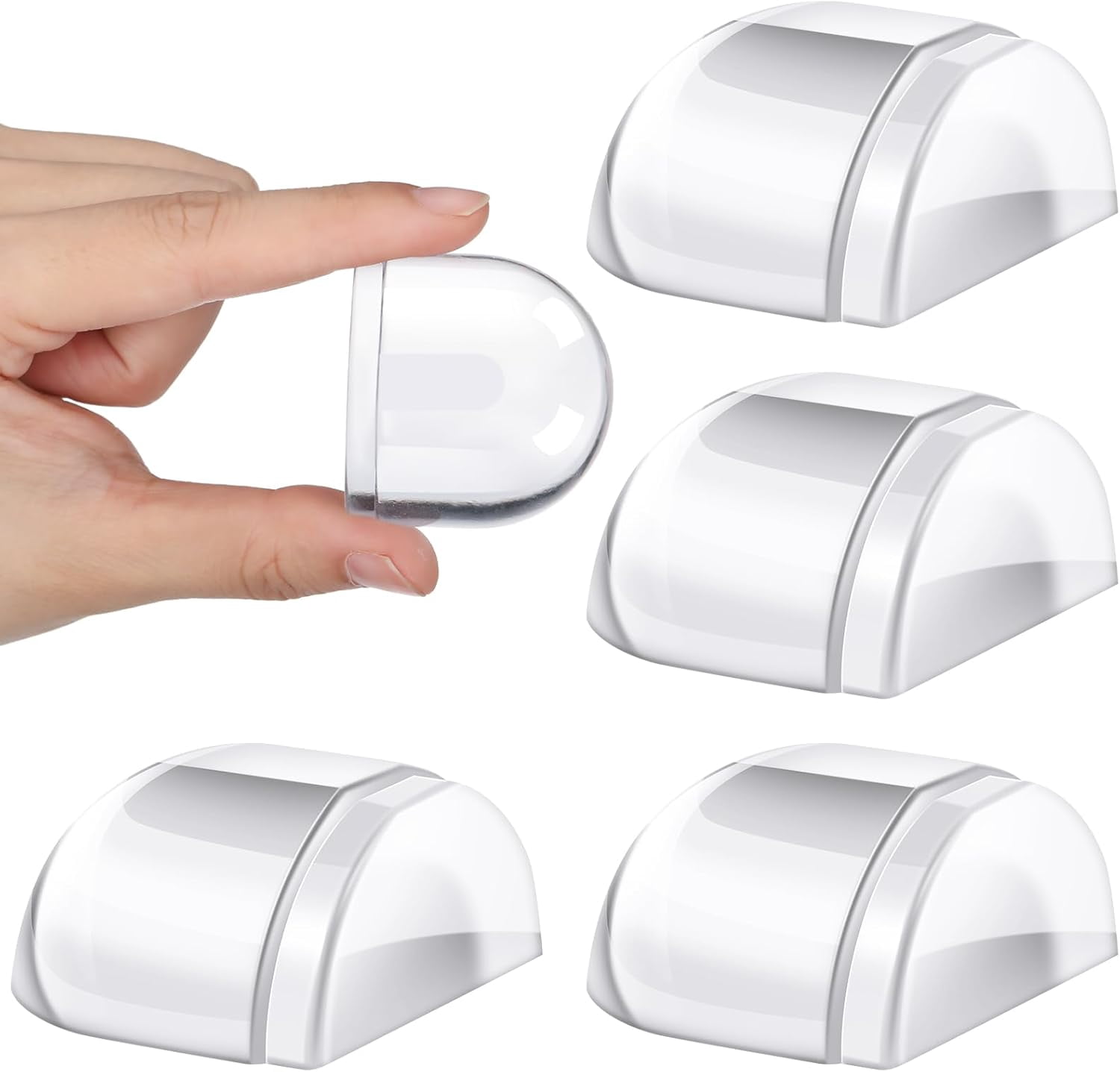 4 Pieces Floor Door Stopper No Drill Shower Self Adhesive Rubber Bumper ...