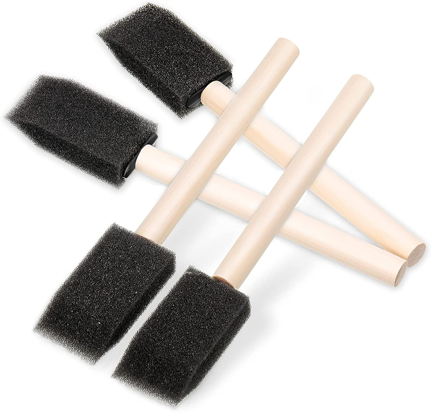 4 Pieces Foam Paint Brush Small Size Foam Sponge Brush Wood Handles ...