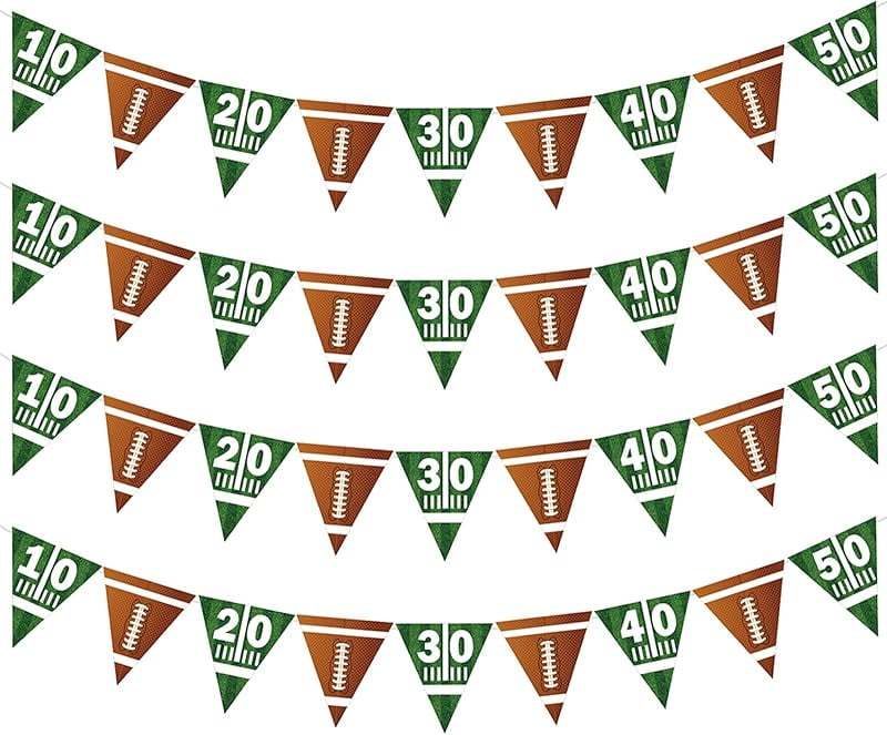 4 Pieces Football Party Decorations, Football Paper Banner with ...