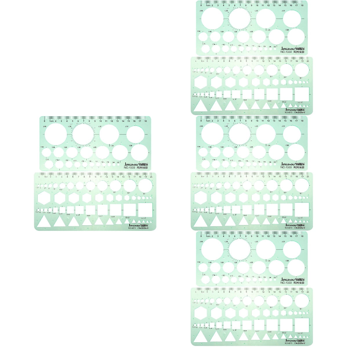 4 Pieces Geometry Drawing Tool DIY Template Drafting Tools Stencils ...