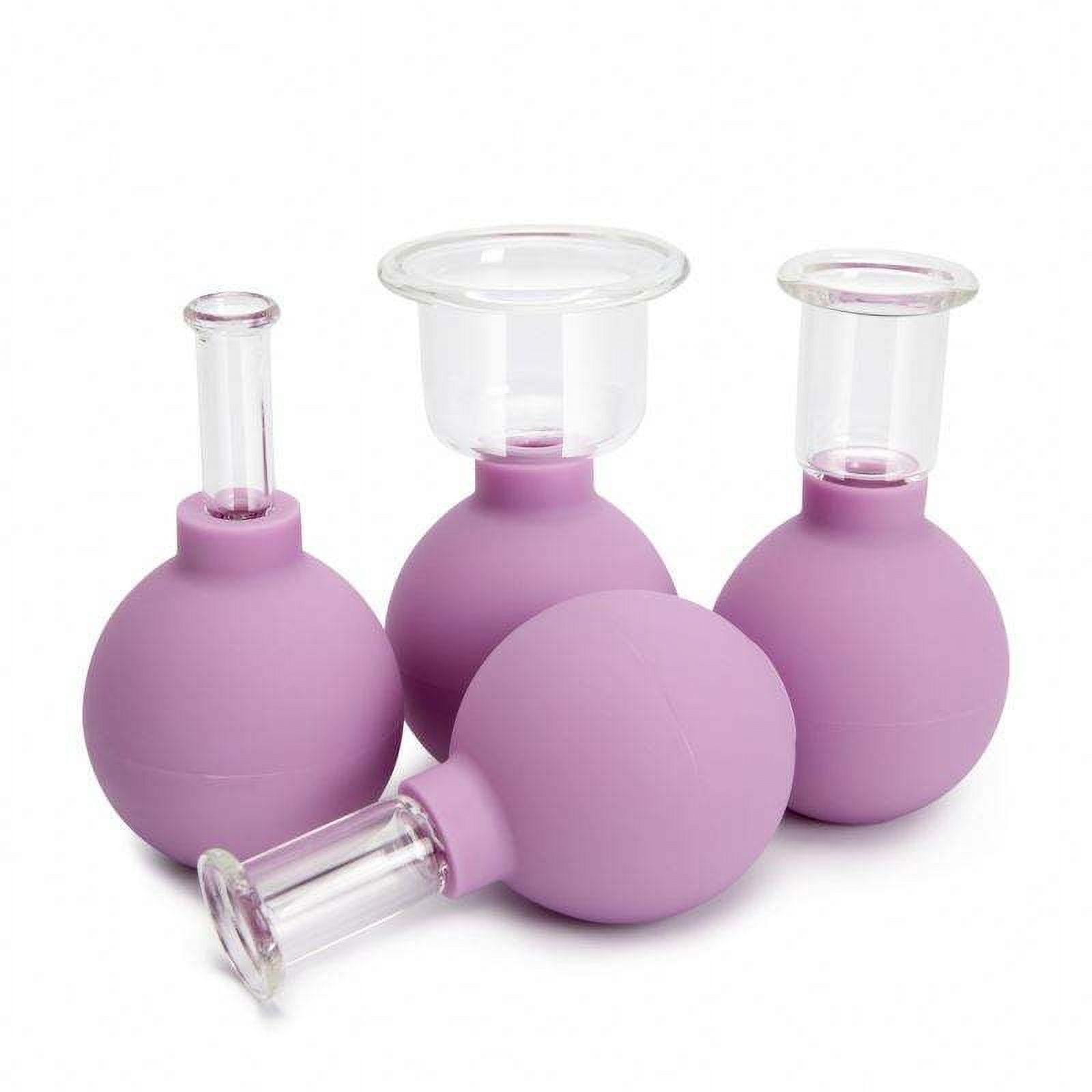 4 Pieces Glass Silicone Cupping Cups Set Silicone Vacuum Suction ...