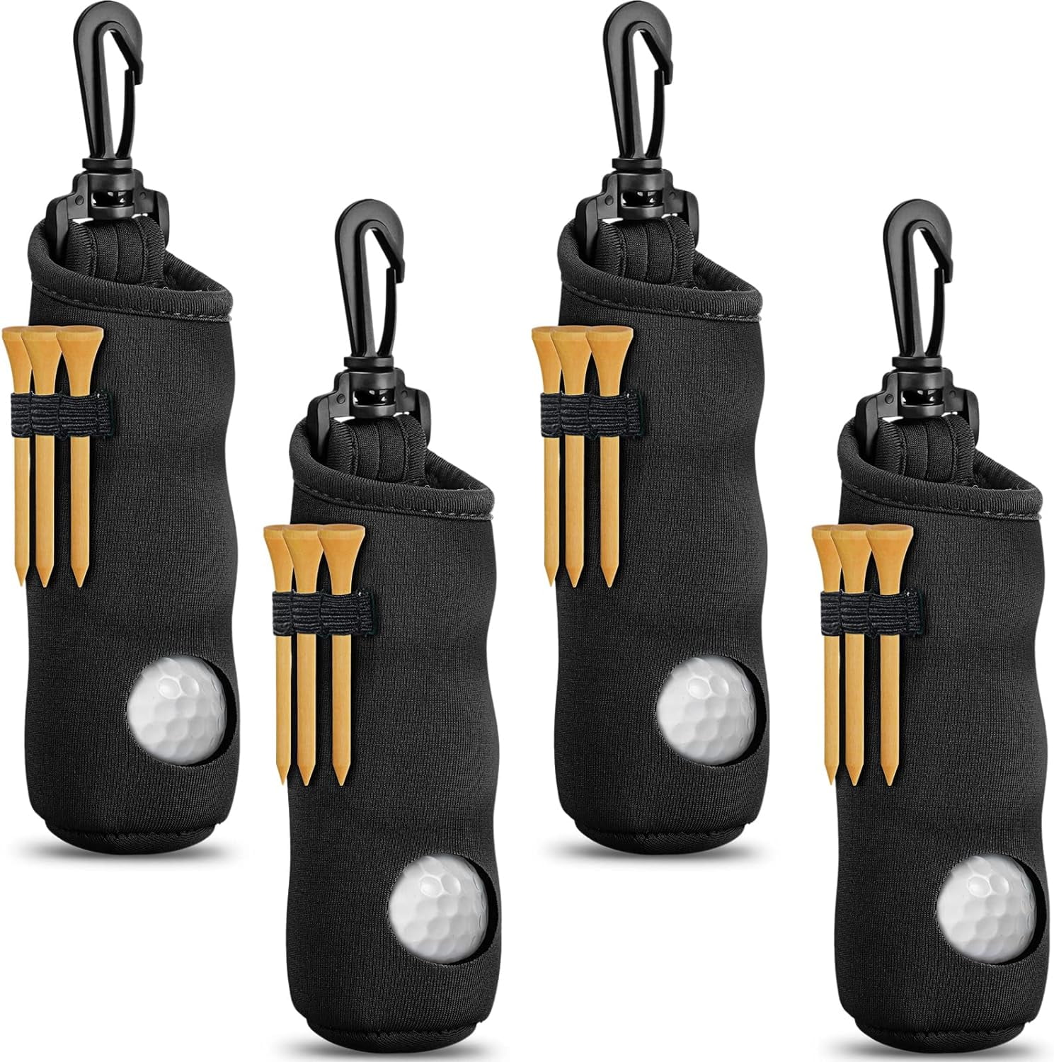 4 Pieces Golf Tee Holder Golf Ball Carry Bag Pouch Golf Ball Holder ...