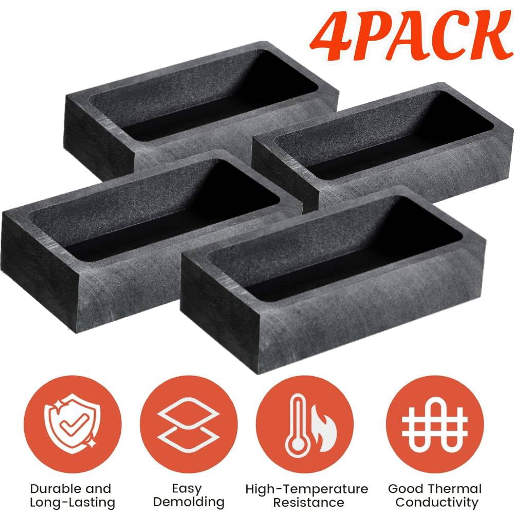 4 Pieces Graphite Ingot Mould Crucible Mould for Casting Gold Silver ...