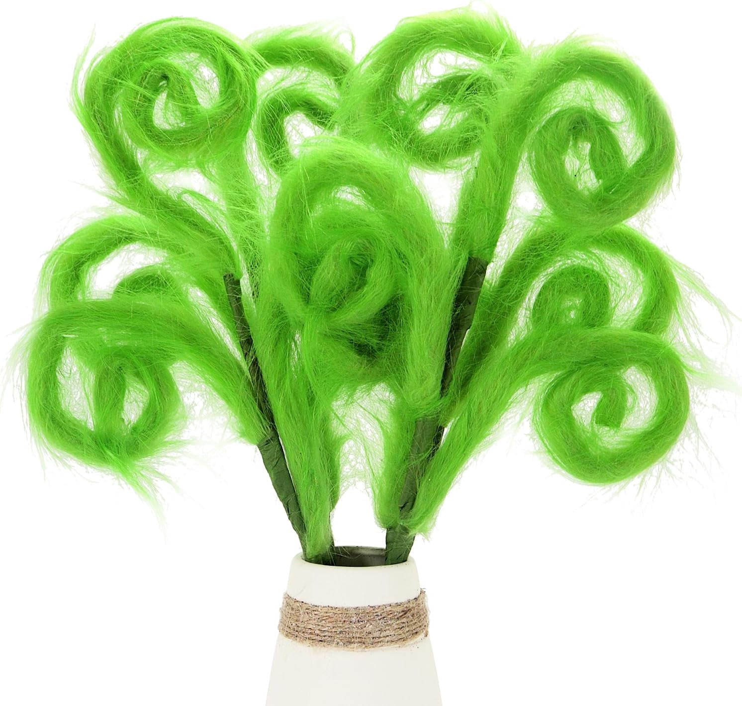 4 Pieces Grinch Furry Christmas Picks 17" Furry Spiral Curly Sprays ...