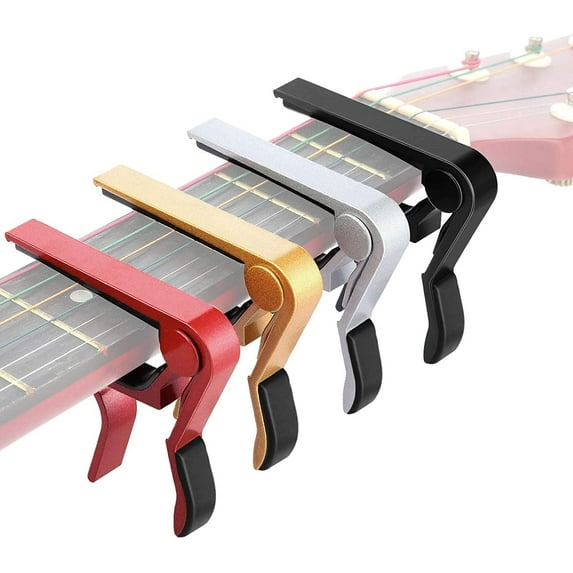 4-Piece Guitar Capo Set, Zinc Alloy, For Guitars, Bass, Violin, Ukulele ...