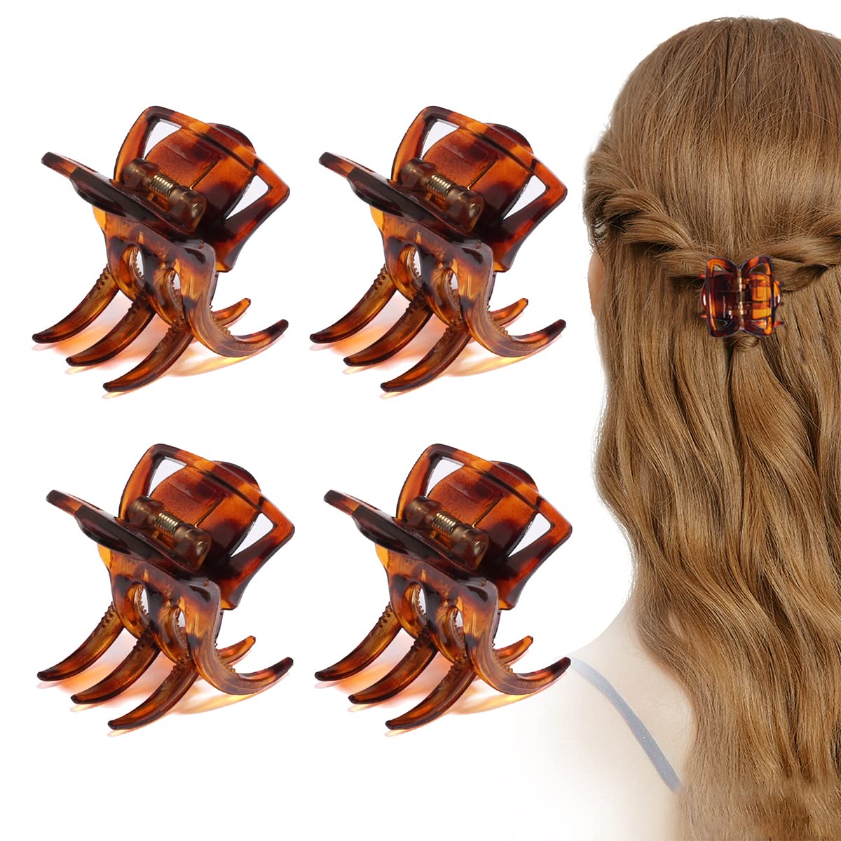 4 Pieces Hair Claw Clips,Morhom Medium Size Hair Claws 1.3 Inch Hair ...