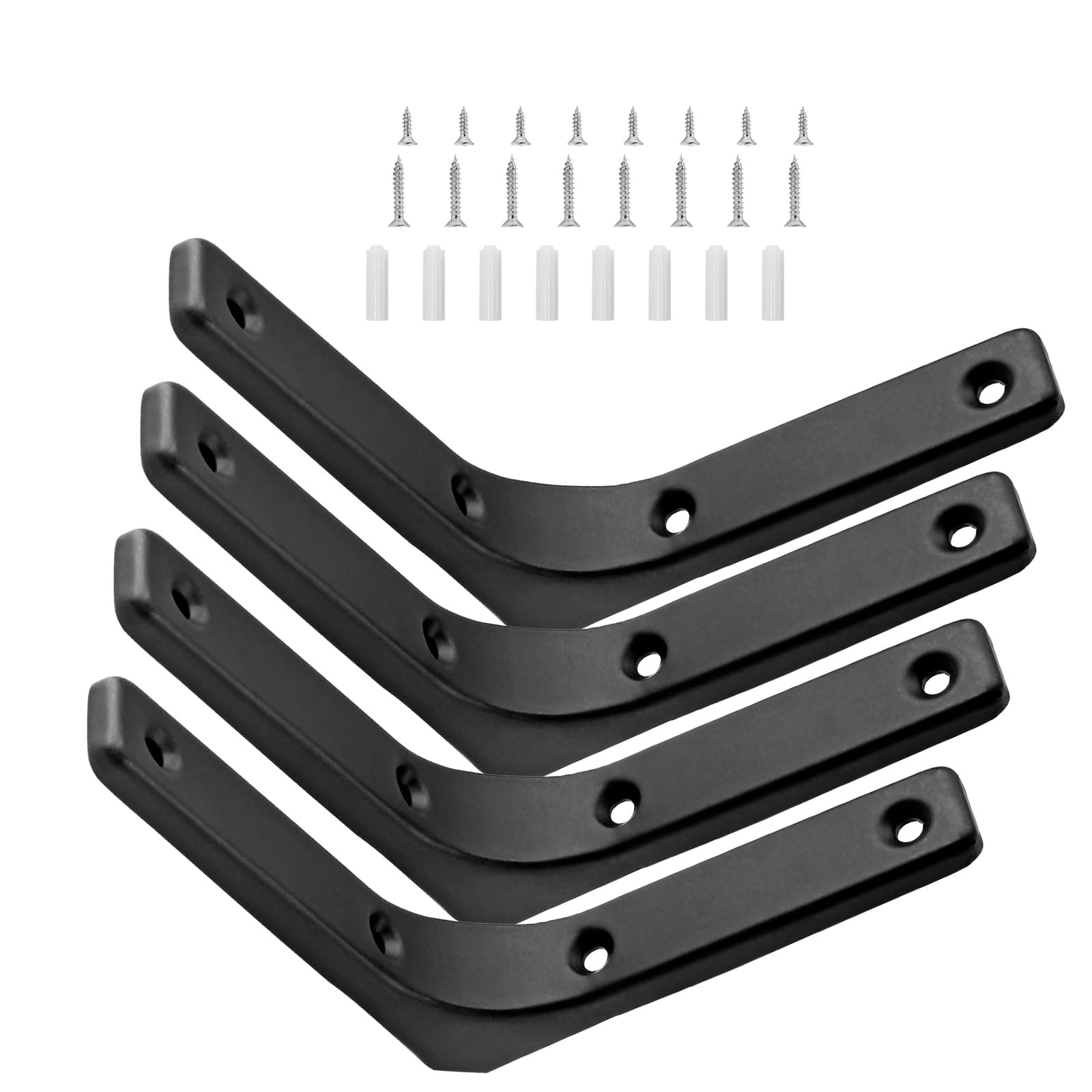 4 Pieces Heavy Duty Metal Wall Shelf Brackets Inch L Shape Shelf ...