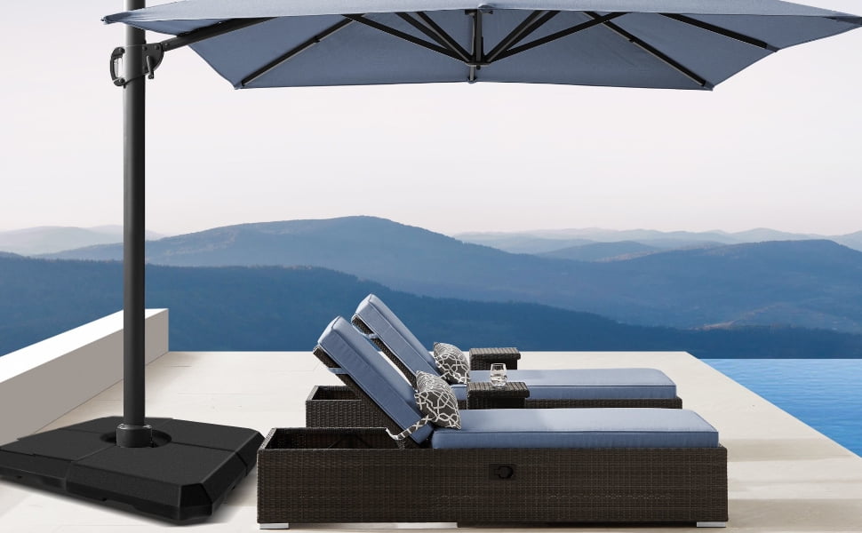 4-Pieces Heavy-Duty Umbrella Large Base Stand Cantilever Offset Patio ...